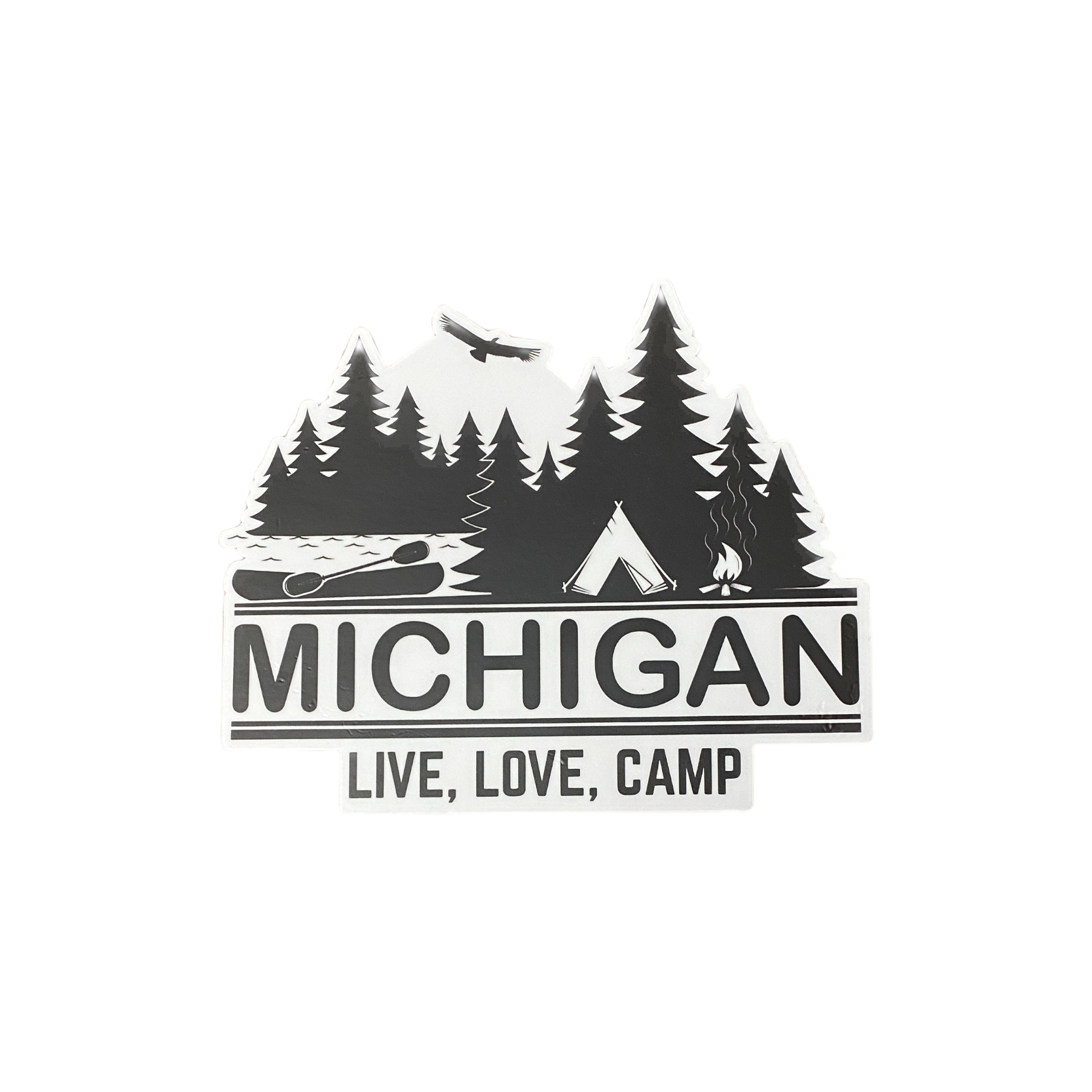 Printed Vinyl Decal- Michigan Live, Love, Camp | My State Designs