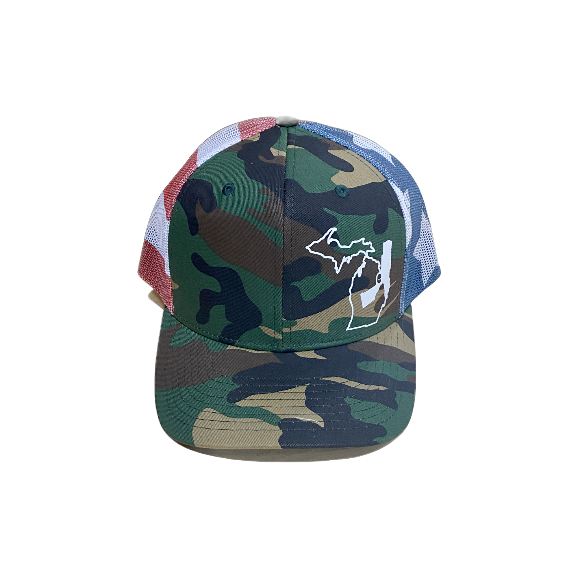 Snapback: Michigan Camo American Flag- Pistol | My State Designs